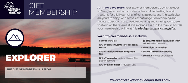 Explorer - Membership Gift Certificate – Friends of Georgia State Parks ...